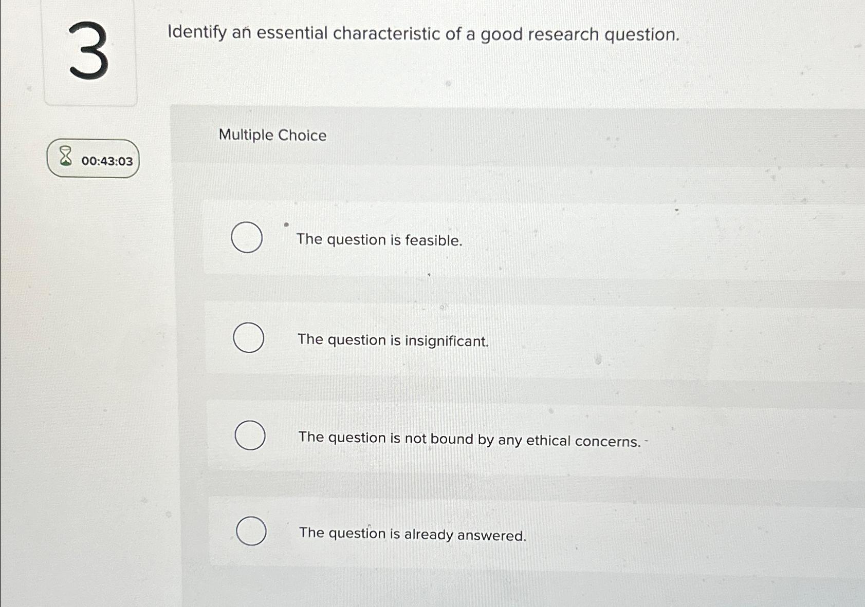Solved Identify an essential characteristic of a good | Chegg.com