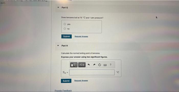 For the vaporization of benzene, ΔHvap =30.7 kJ/mol | Chegg.com