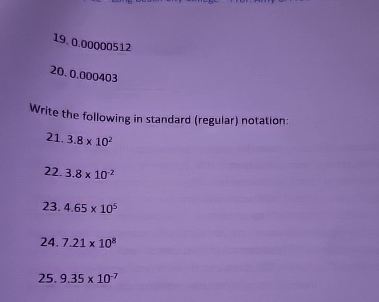 Solved 0.000005120.000403Write the following in standard | Chegg.com