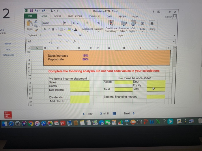 Solved Help Save & Exit ? H5... FILE HOME INSERT Calculating | Chegg.com