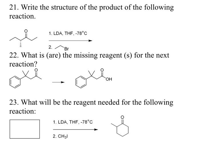 Solved 21. Write the structure of the product of the | Chegg.com