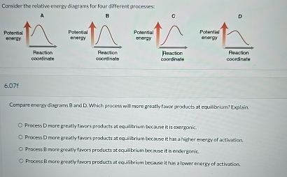 Solved Consider the relative energy diagrams for four | Chegg.com