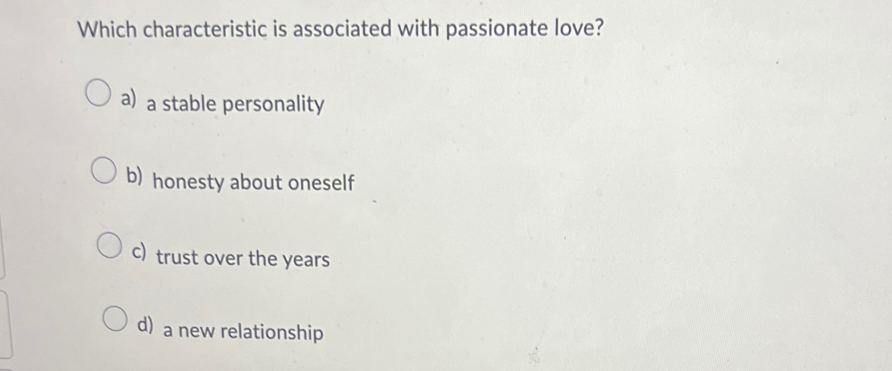 Solved Which characteristic is associated with passionate | Chegg.com