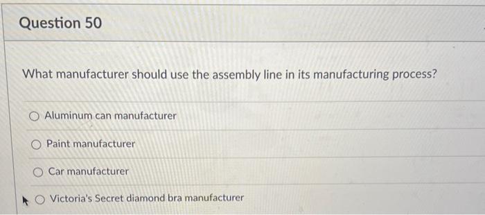 What manufacturer should use the assembly line in its | Chegg.com
