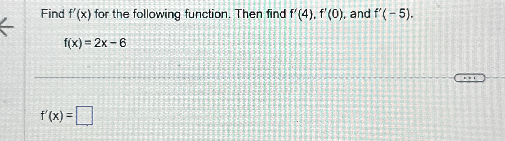 Solved Find f'(x) ﻿for the following function. Then find | Chegg.com