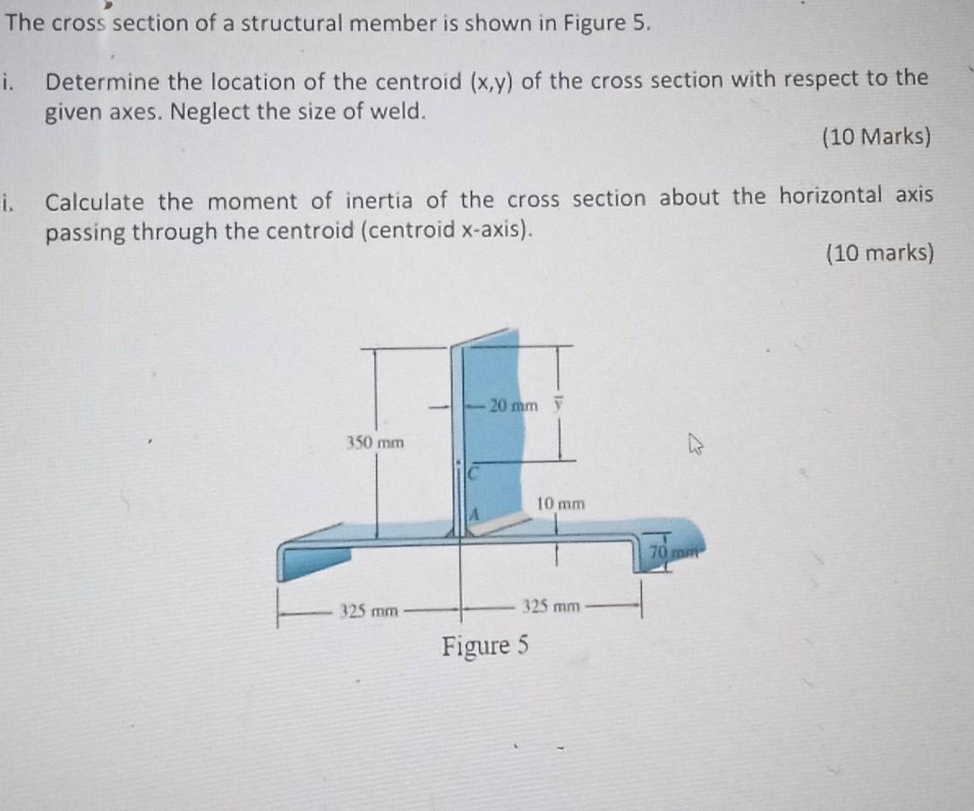 Solved The cross section of a structural member is shown in | Chegg.com