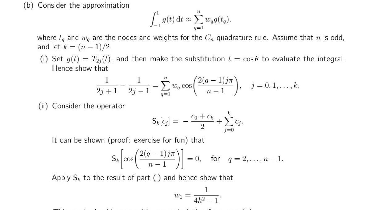 Solved (b) Consider the approximation | Chegg.com