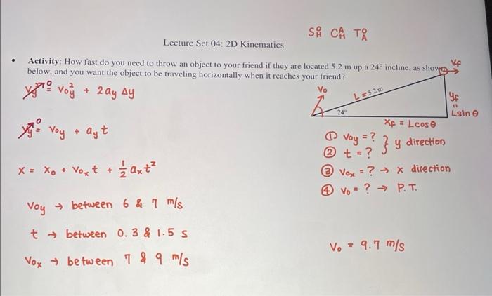 Solved - Activity: How fast do you need to throw an object | Chegg.com