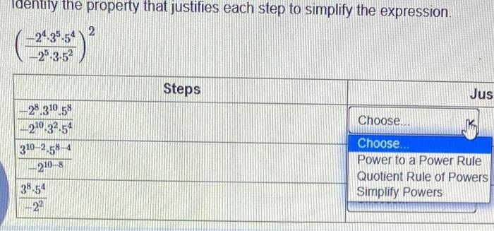 Solved Identify the property that justifies each step to | Chegg.com