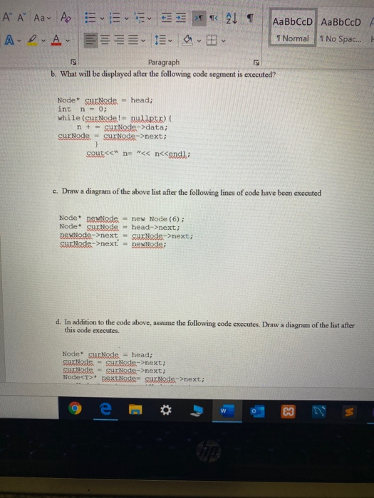 Solved Aav po DA « 21 AaBbCcD AaBbccd 1 Normal 1 No Spac... | Chegg.com