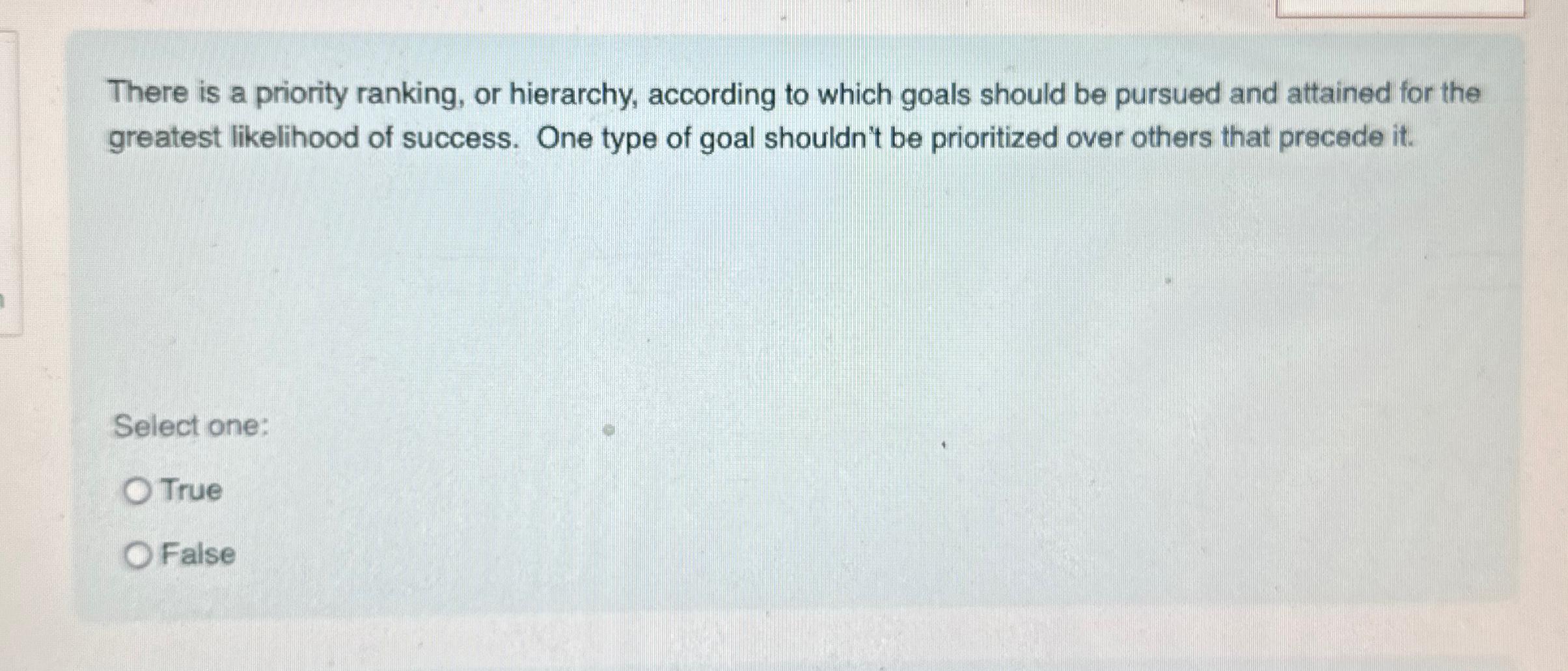 Solved There is a priority ranking, or hierarchy, according | Chegg.com