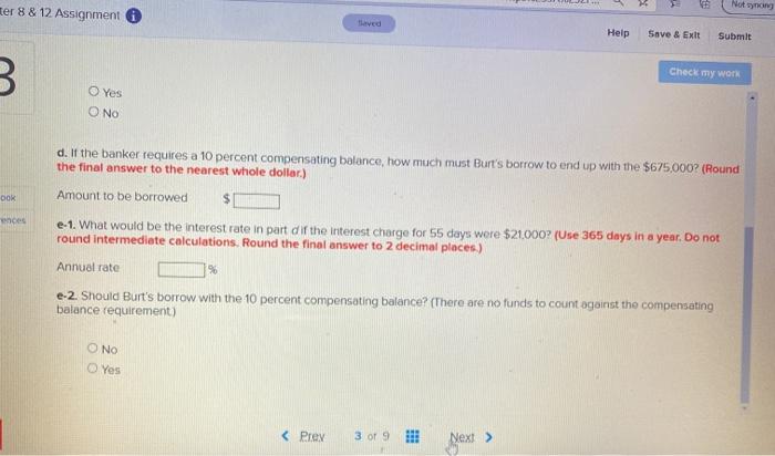 Solved Sand Help Save & Exit Sub Check my work Burt's | Chegg.com