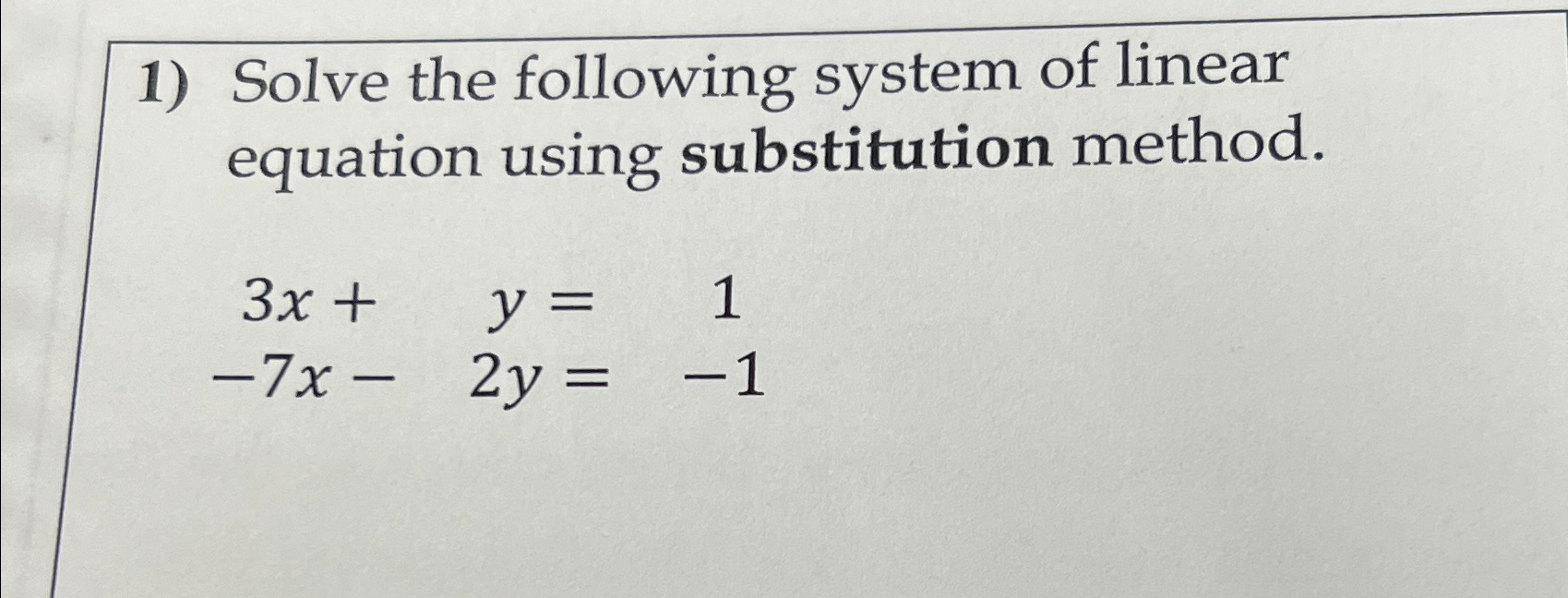 Solved Solve the following system of linear equation using | Chegg.com