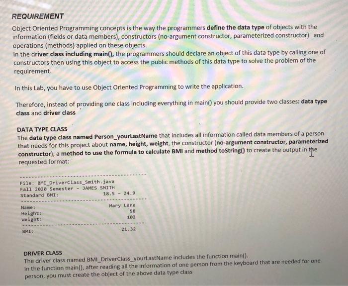 Solved REQUIREMENT Object Oriented Programming concepts is | Chegg.com