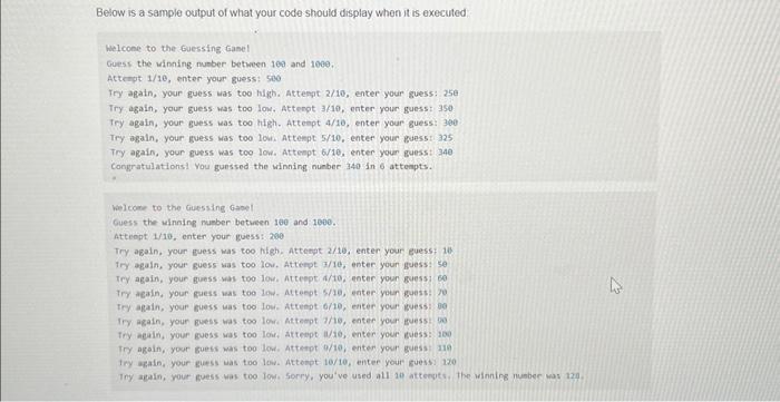 Solved Task1: Guess Game Your objective for this assignment | Chegg.com