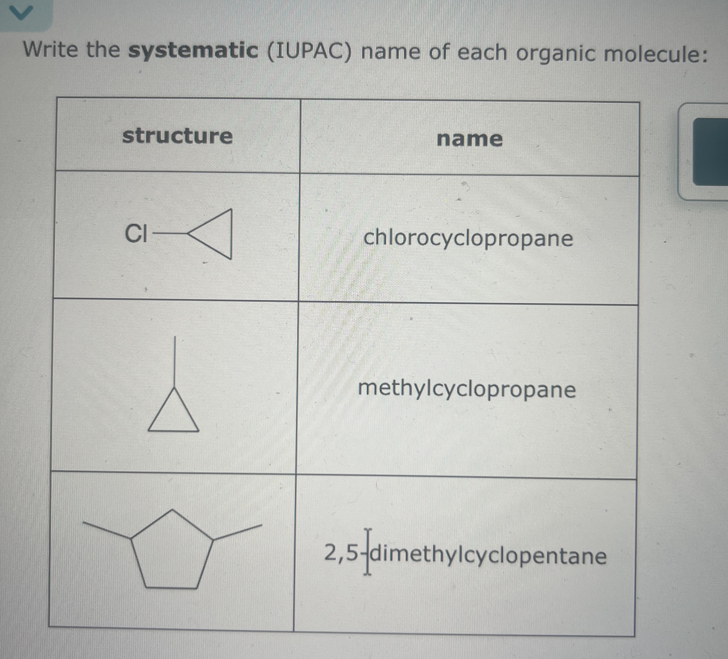 Solved Write the systematic (IUPAC) ﻿name of each organic | Chegg.com
