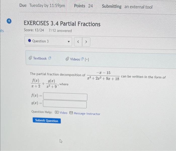 Solved The partial fraction decomposition of | Chegg.com