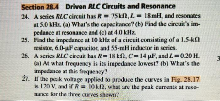 Solved Section 28.4 Driven RLC Circuits and Resonance 24. A | Chegg.com