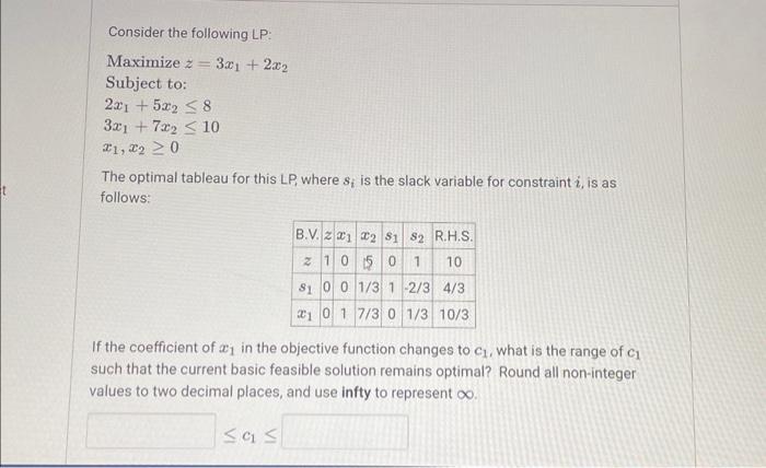 Solved Consider the following LP: Maximize z=3x1+2x2 Subject | Chegg.com