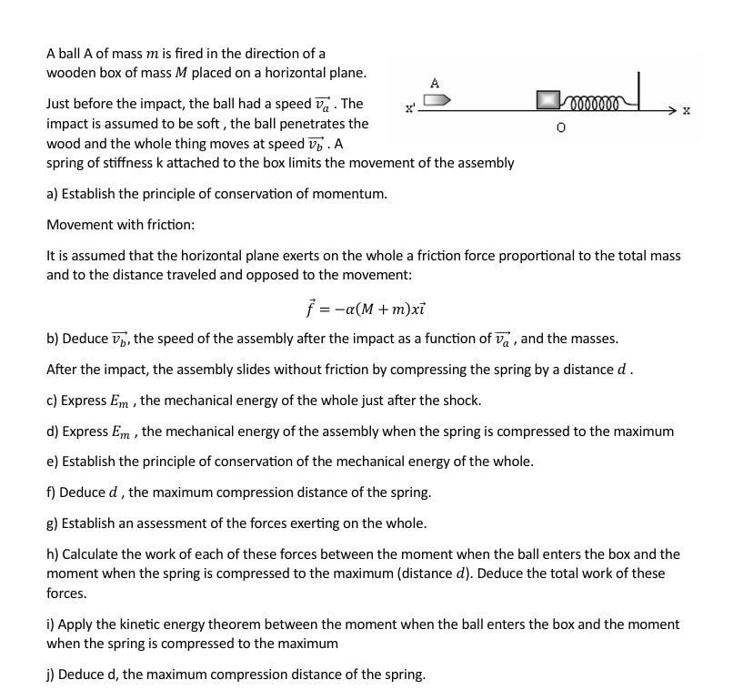 Solved A ball A ﻿of mass m ﻿is fired in the direction of | Chegg.com