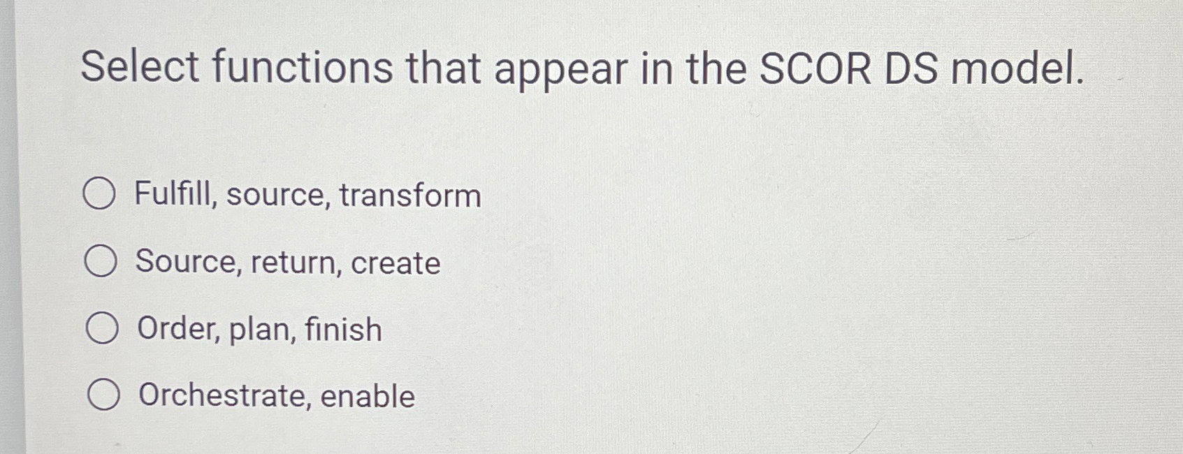 Solved Select functions that appear in the SCOR DS | Chegg.com