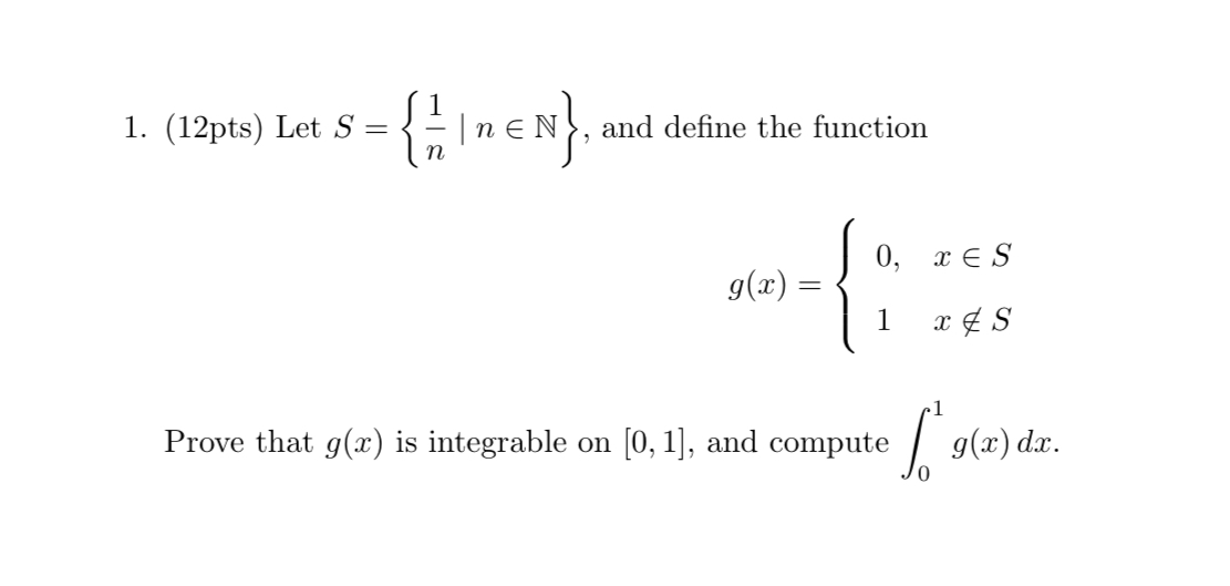 Solved (12pts) ﻿Let S={1n|ninN}, ﻿and define the | Chegg.com