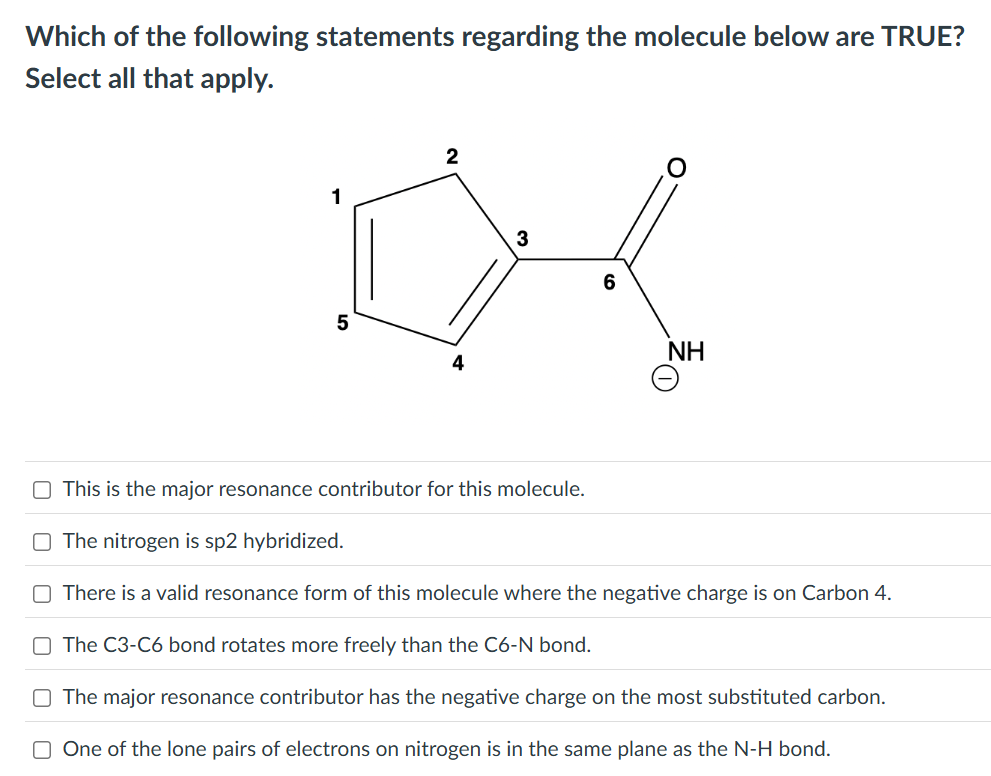 Solved Which of the following statements regarding the | Chegg.com