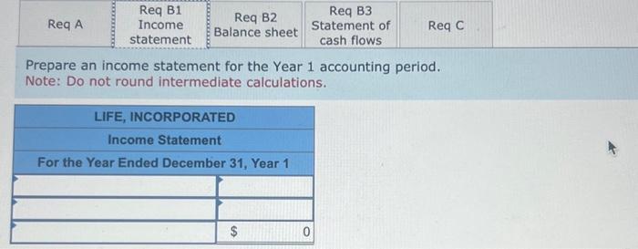 Solved Prepare an income statement for the Year 1 accounting | Chegg.com