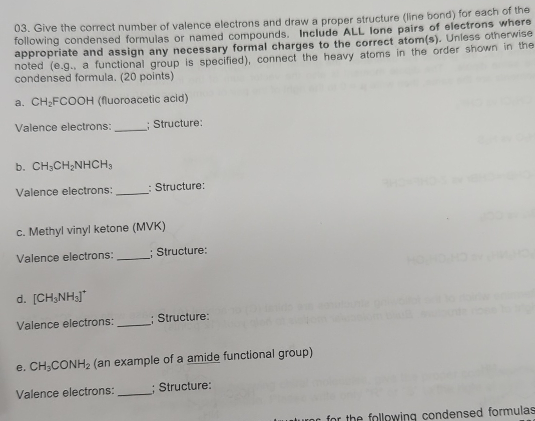Solved Give the correct number of valence electrons and draw | Chegg.com