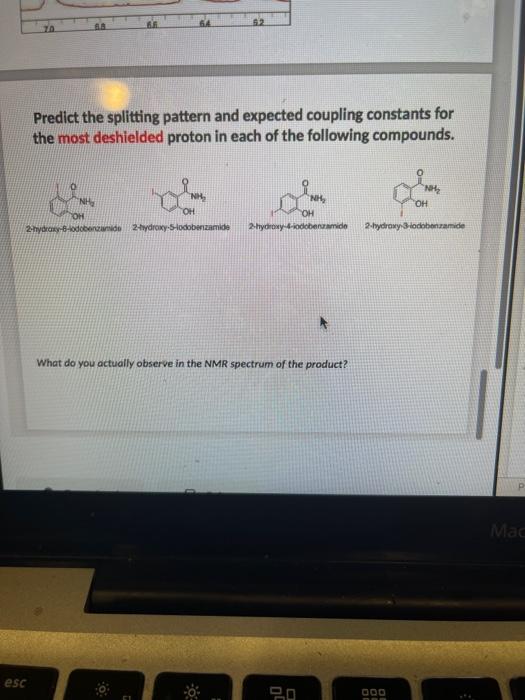 Solved 52 Predict the splitting pattern and expected | Chegg.com