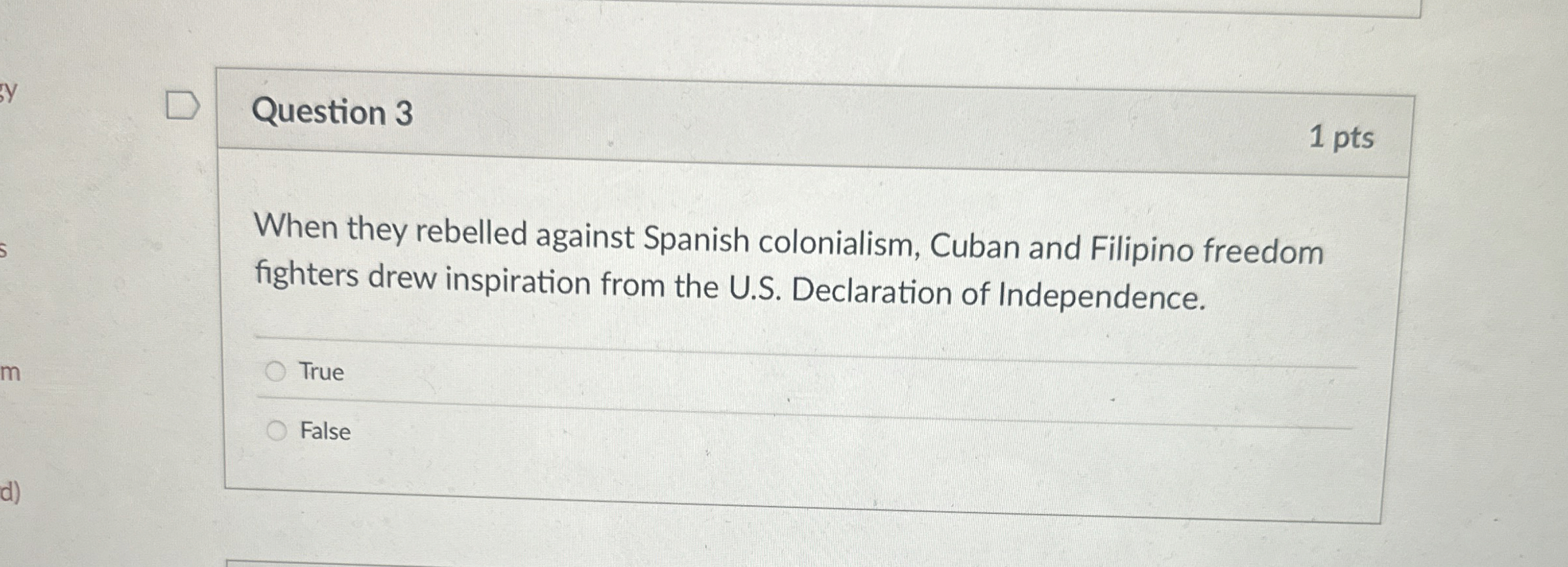Solved Question 3When they rebelled against Spanish | Chegg.com