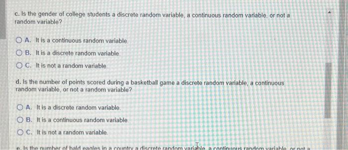 Solved Determine whether the value is a discrete random | Chegg.com