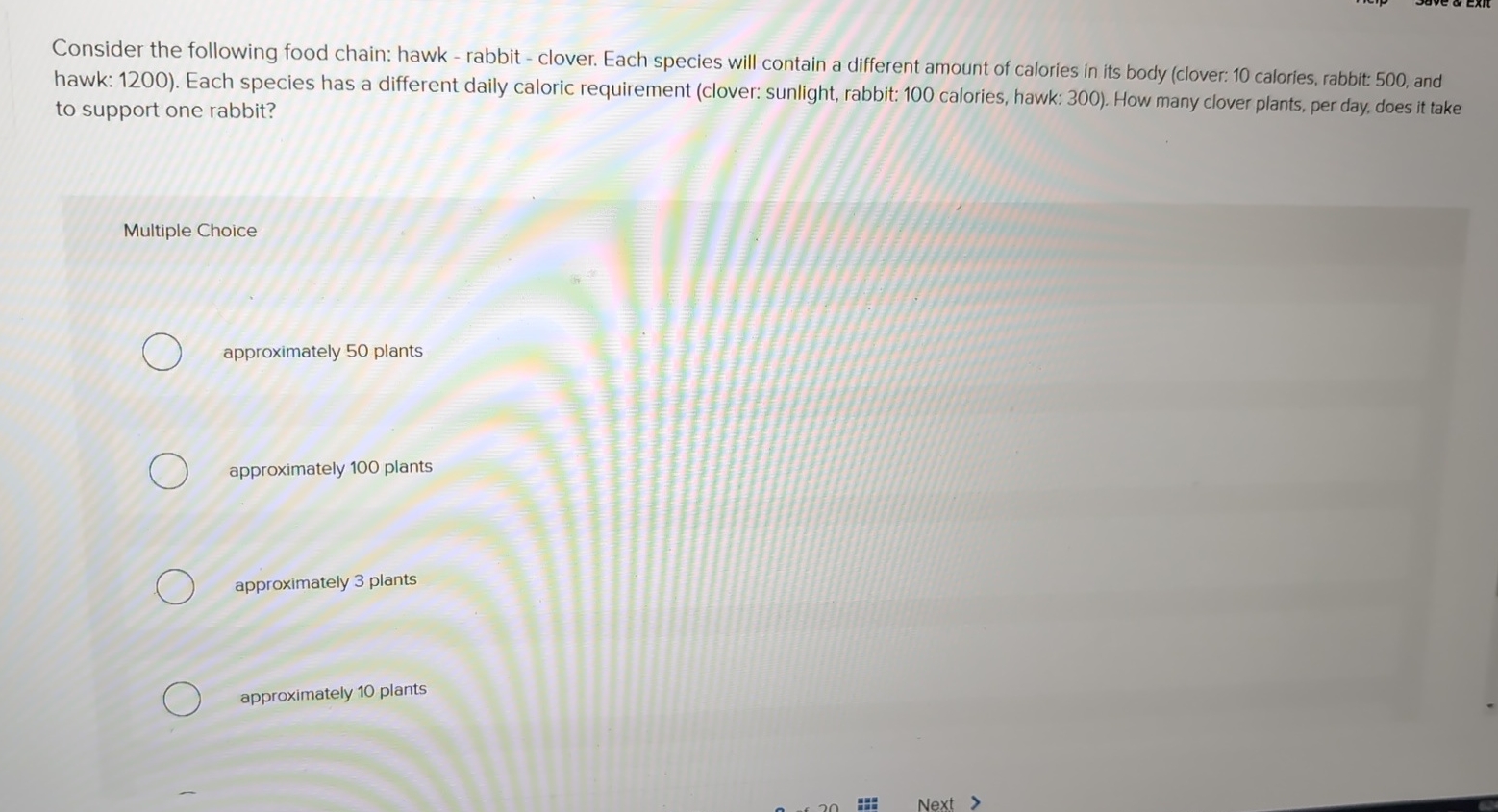 Solved Consider the following food chain: hawk - ﻿rabbit - | Chegg.com