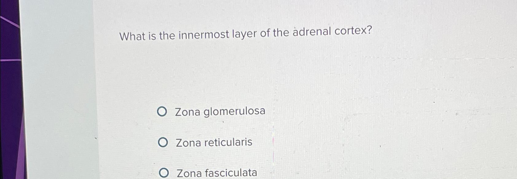 Solved What Is The Innermost Layer Of The Adrenal