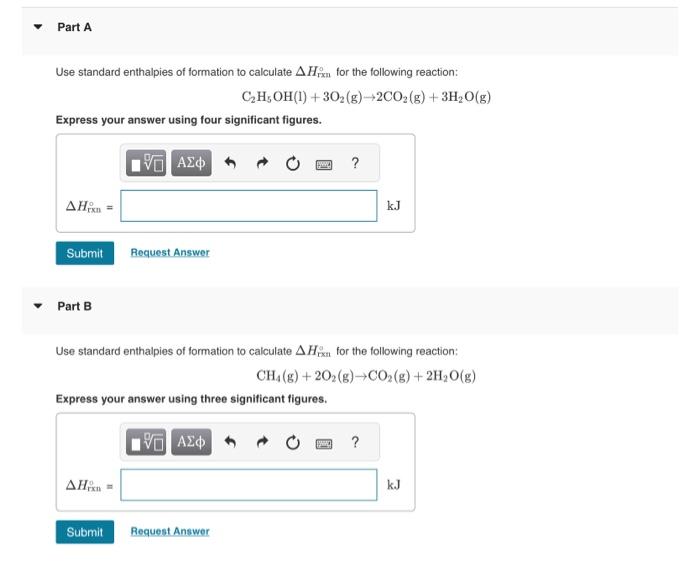 Solved Use standard enthalpies of formation to calculate | Chegg.com