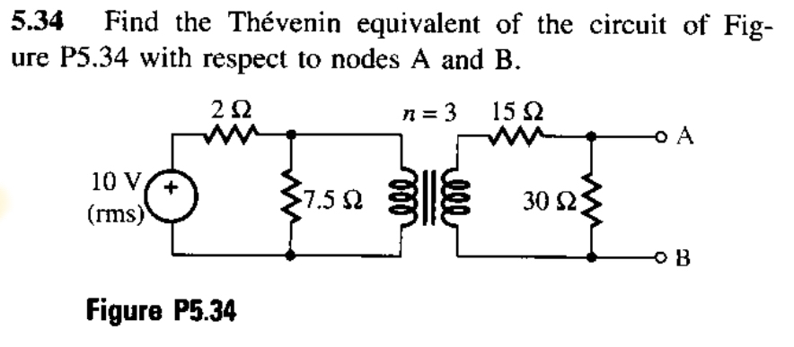 Solved 5.34 ﻿Find the Thévenin equivalent of the circuit of | Chegg.com