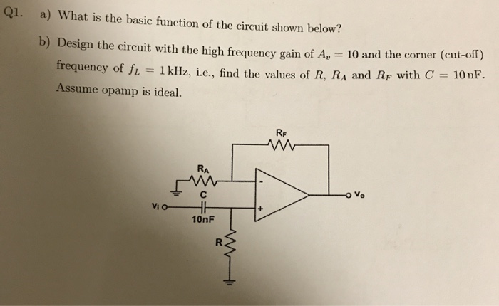 Solved Q1. a) What is the basic function of the circuit | Chegg.com