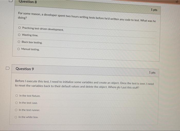 Solved 1 pts For some reason, a developer spent two hours | Chegg.com
