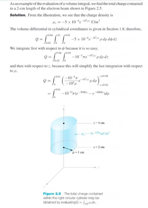 Solved As an example of the evaluation of a volume integral, | Chegg.com