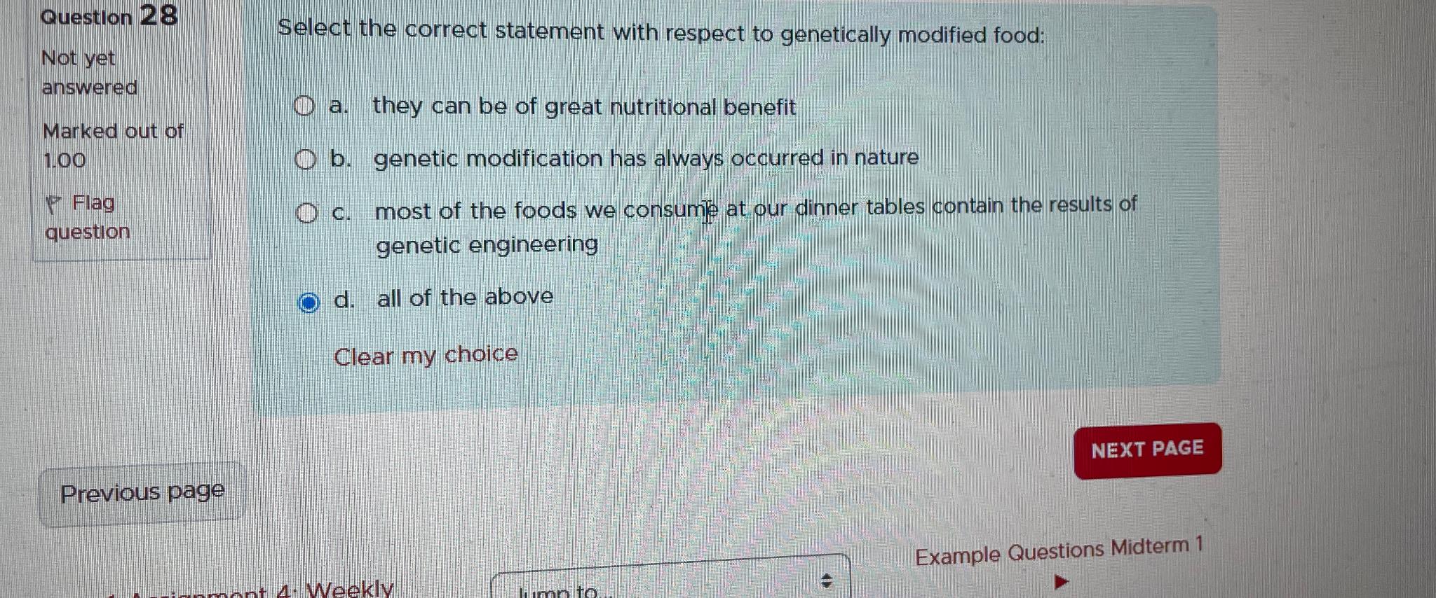 Solved Question 28Not yet answeredMarked out of 1.00P Flag | Chegg.com