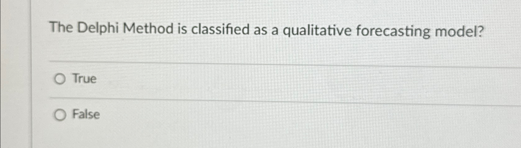 Solved The Delphi Method is classified as a qualitative | Chegg.com
