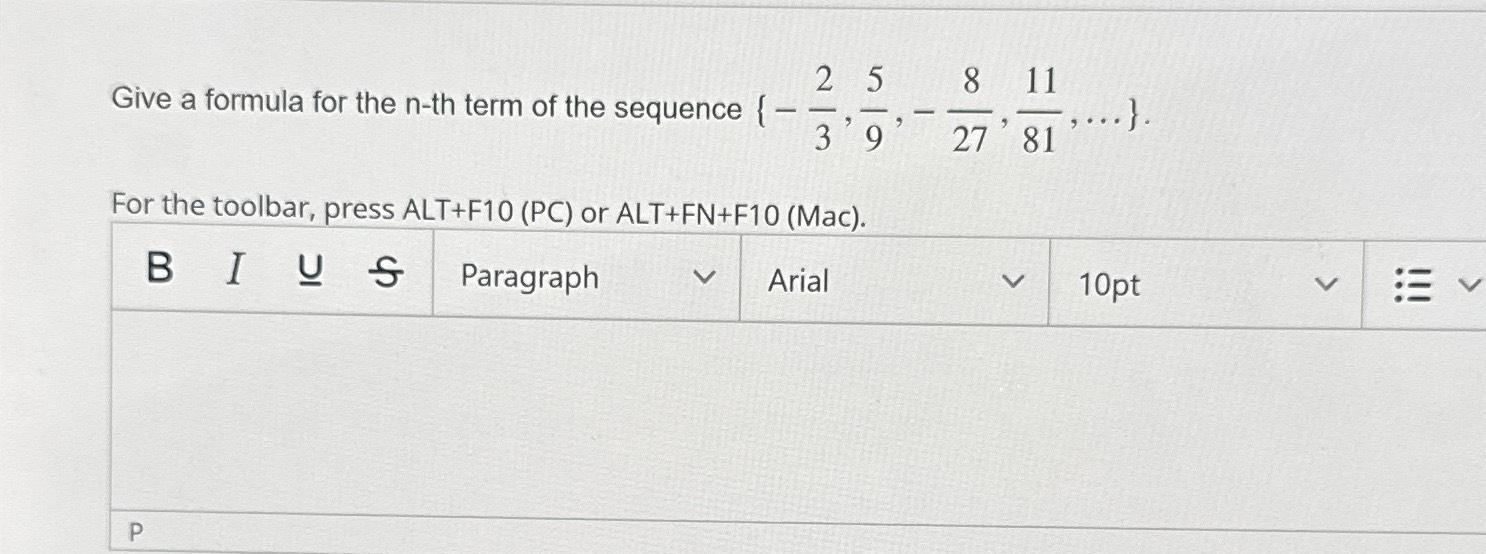 Solved Give a formula for the n-th term of the sequence | Chegg.com