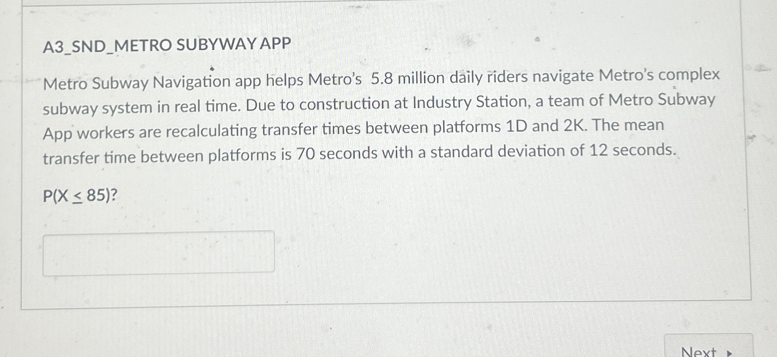 Solved A3_SND_METRO SUBYWAY APPMetro Subway Navigation app | Chegg.com