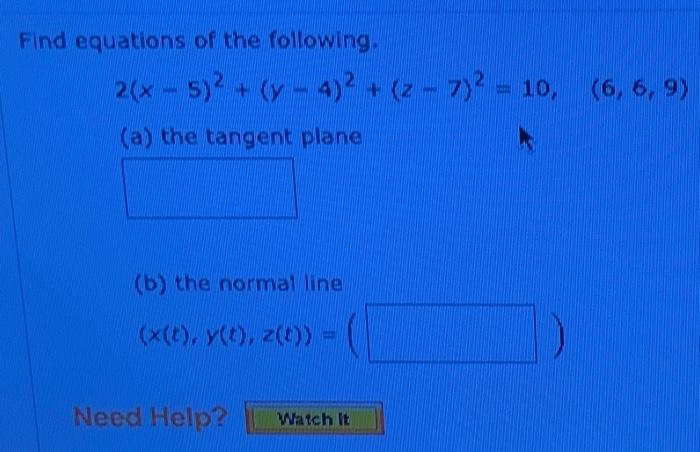 Solved Find equations of the following. | Chegg.com