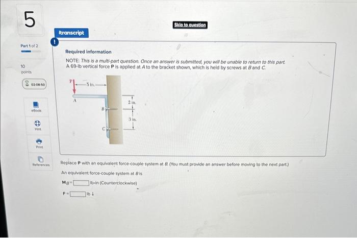 Solved Required information NOTE: This is a multh-part | Chegg.com
