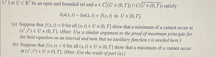 Solved Let U⊂R2 be an open and bounded set and | Chegg.com
