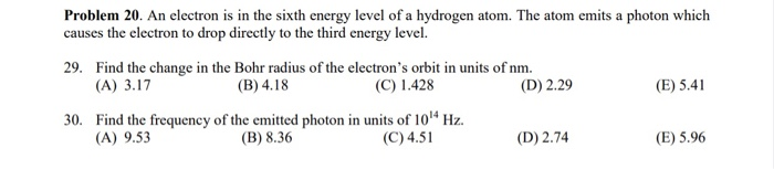 Solved Problem 20 An Electron Is In The Sixth Energy Level