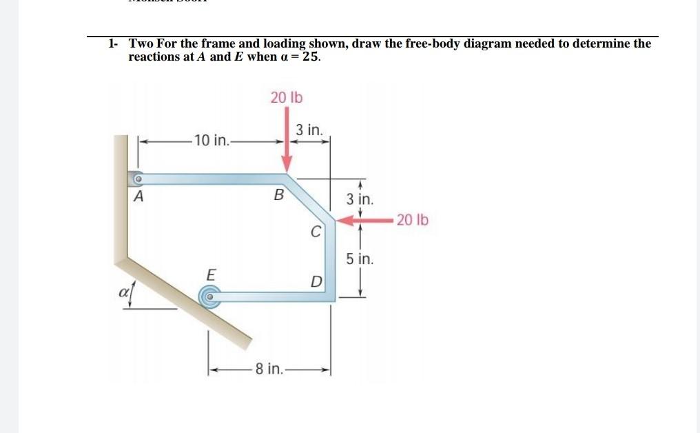 Solved 1. Two For the frame and loading shown, draw the | Chegg.com