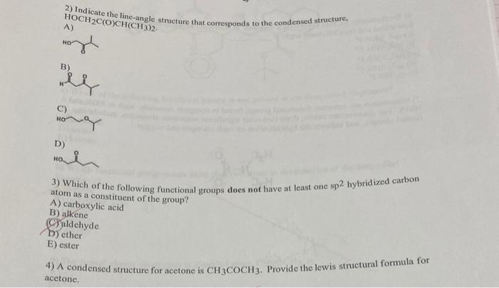 Solved 2) Indicate the line-angle structure that corresponds | Chegg.com