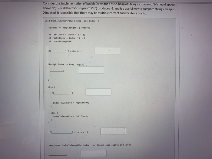 Solved Consider this implementation of bubbleDown for a MAX | Chegg.com
